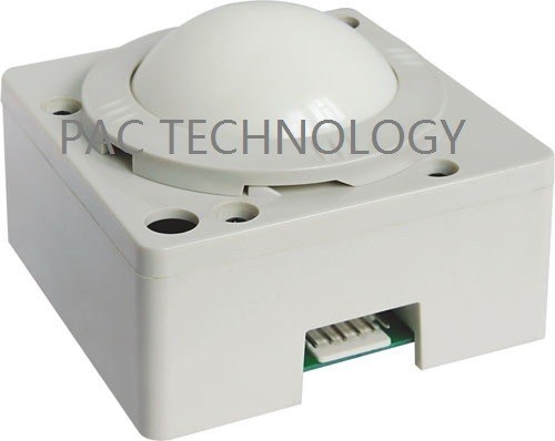 Rugged 50.mm white hard resin trackball pointing device for industrial ...
