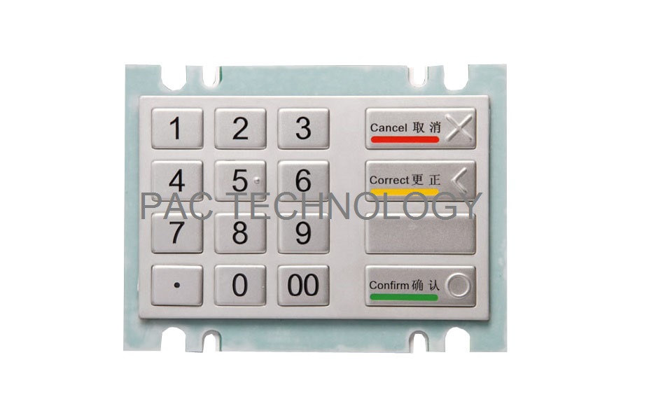 Rugged vandal proof EPP 4 x 4 key industrial encryption metal keypad ...