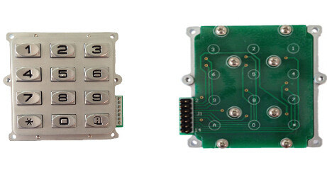 Kiosk 12 key dot matrix industrial metal keypad with mini size for ...