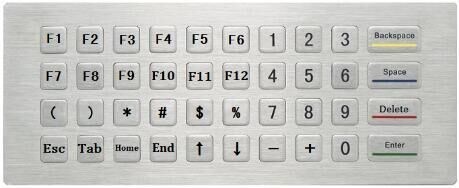 40 keys industrial metal keypad with stainless steel flat keys for ...
