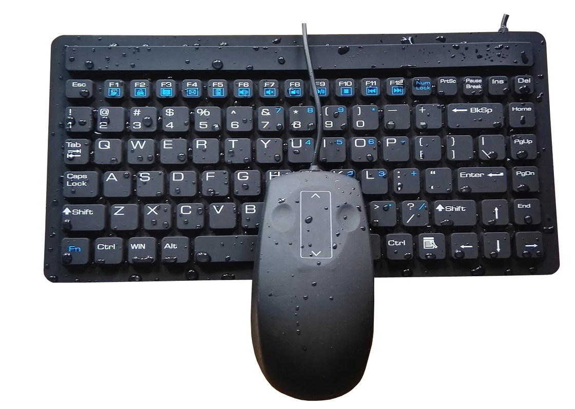 Small black medical silicone keyboard without keypad and mouse combo ...