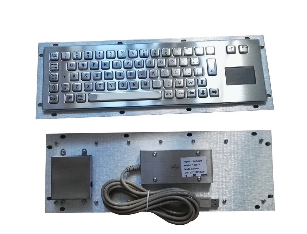 Rugged slim metallic panel mount military keyboard for portable ...