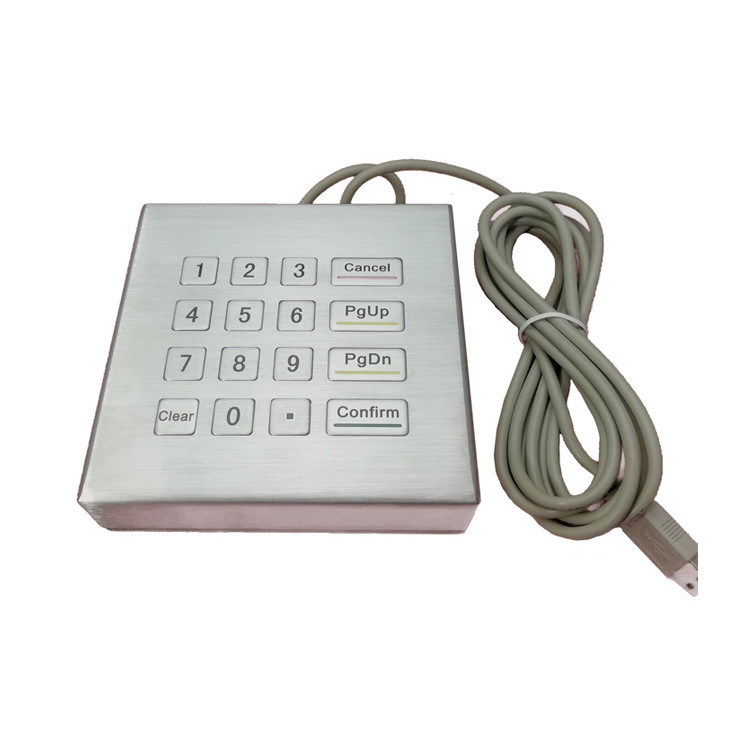 4x4 16 keys stand alone industrial metal keypad with numeric keys and ...