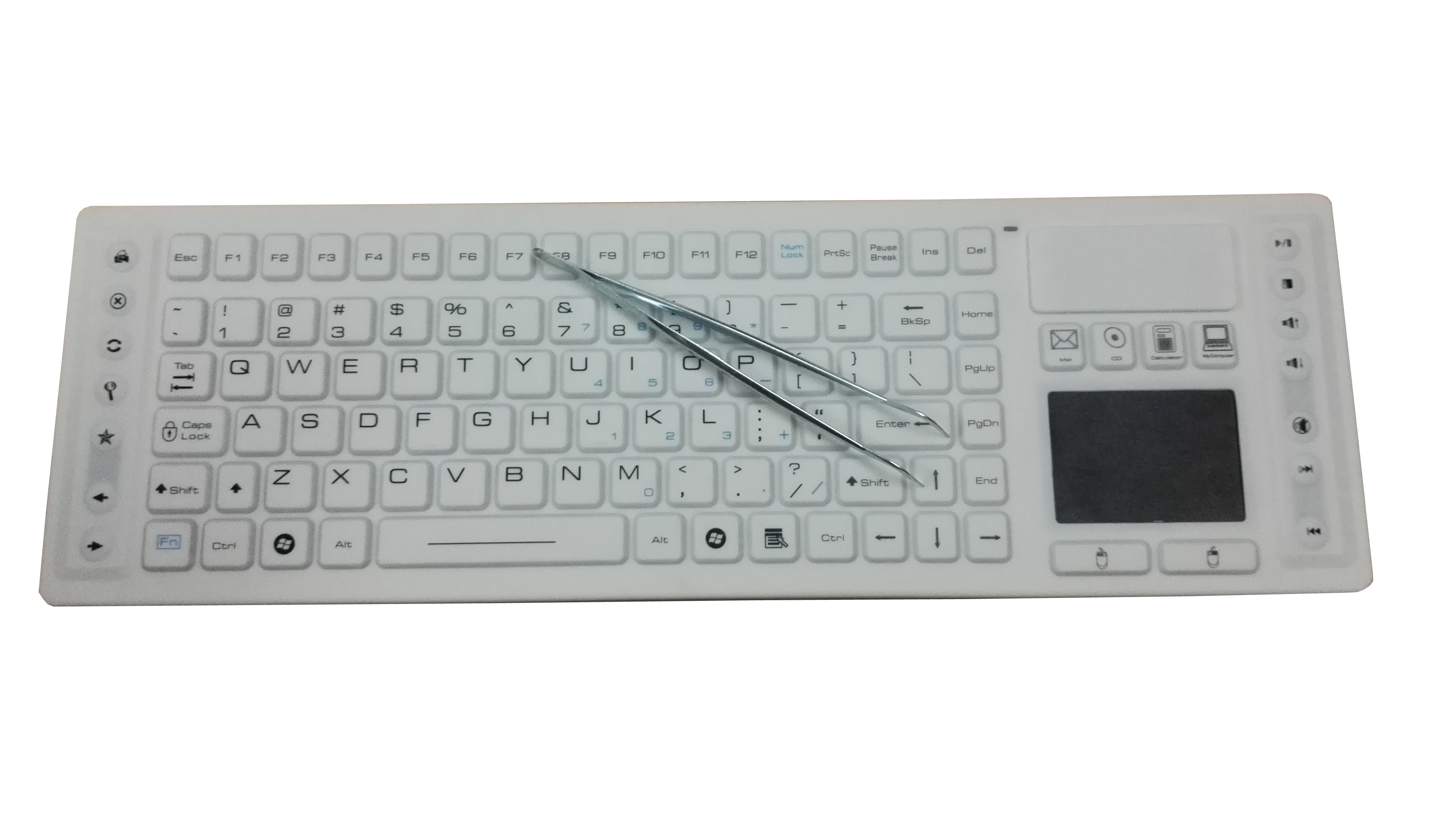 Multimedia RF 2.4Ghz wireless medical washable keyboard with touch pad ...