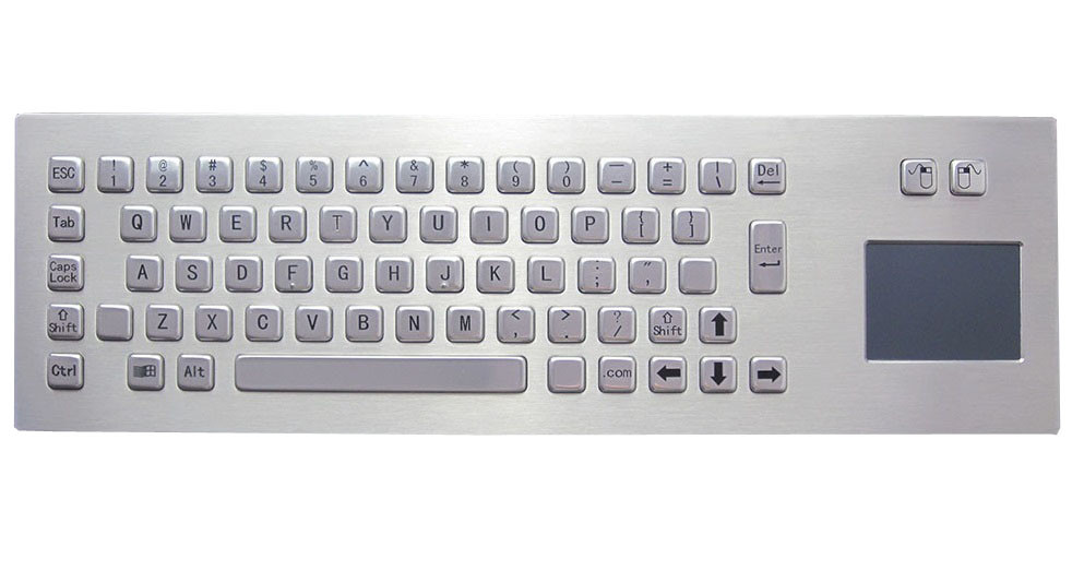 Ip65 Flush Mount Durable Industrial Keyboard in Metal With Sealed Touchpad