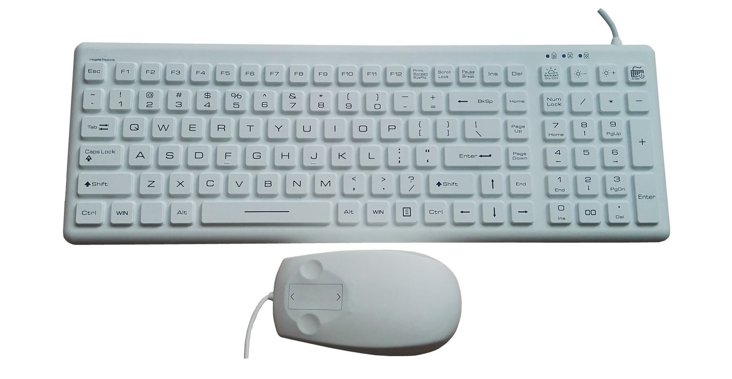 IP68 NEMA 4x silicone medical keyboard mouse combo set with ...