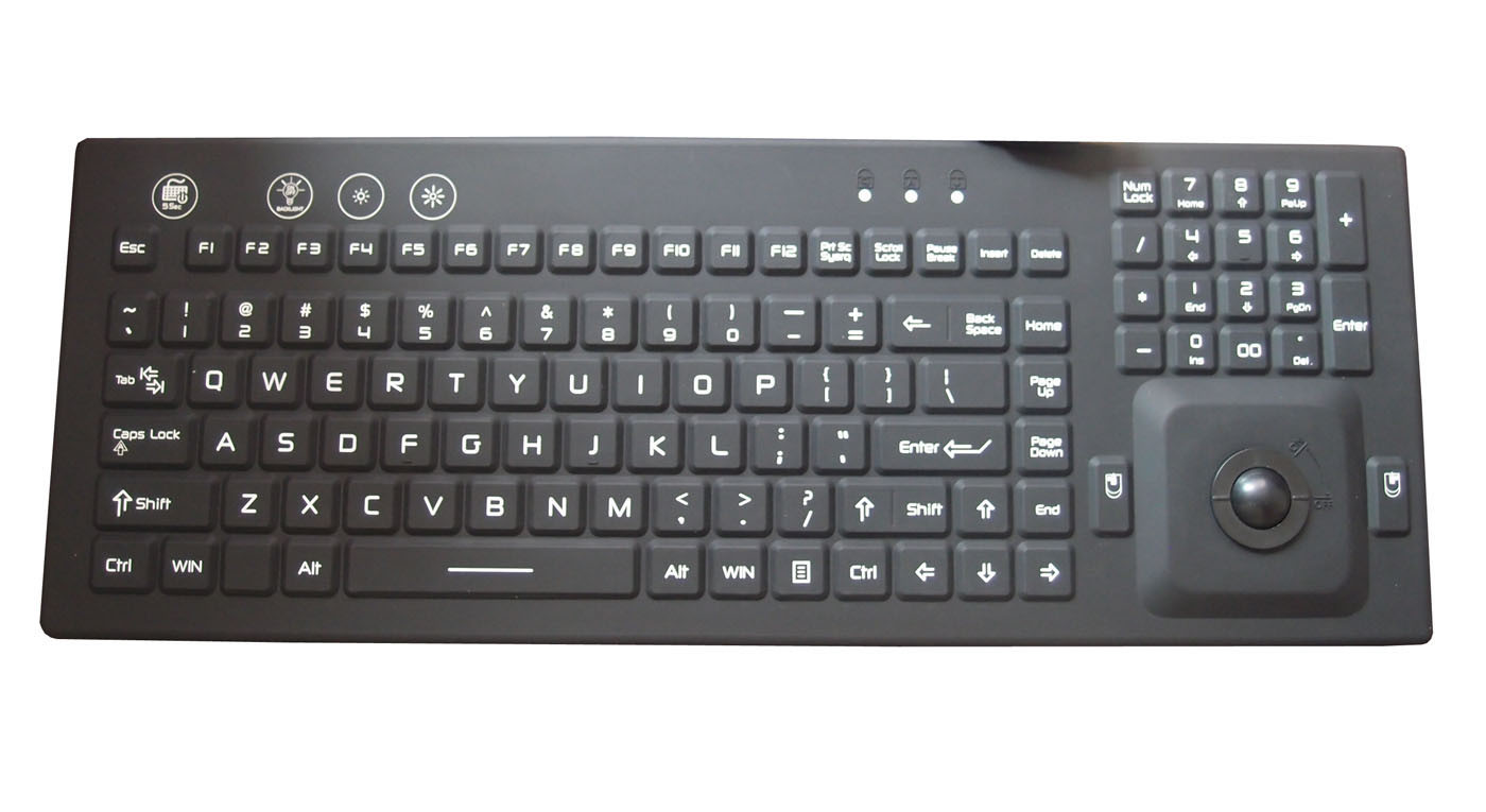Waterproof silicone all-in-one trackball keyboard mouse combo with ...