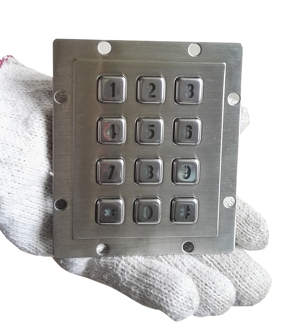 Explosion proof 12 keys industrial metal keypad customized blue backlit ...