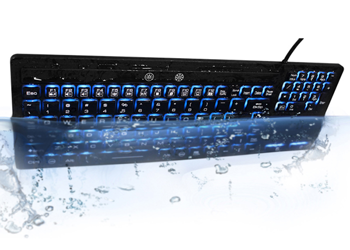 sanitized IP68 medical keyboard with integrated touchpad and key pad