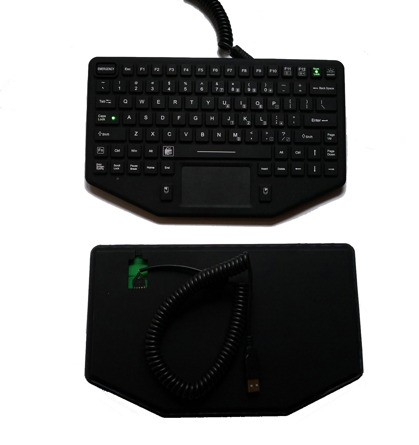 Ruggedized embedded silicone rubber military keyboard with wide ...