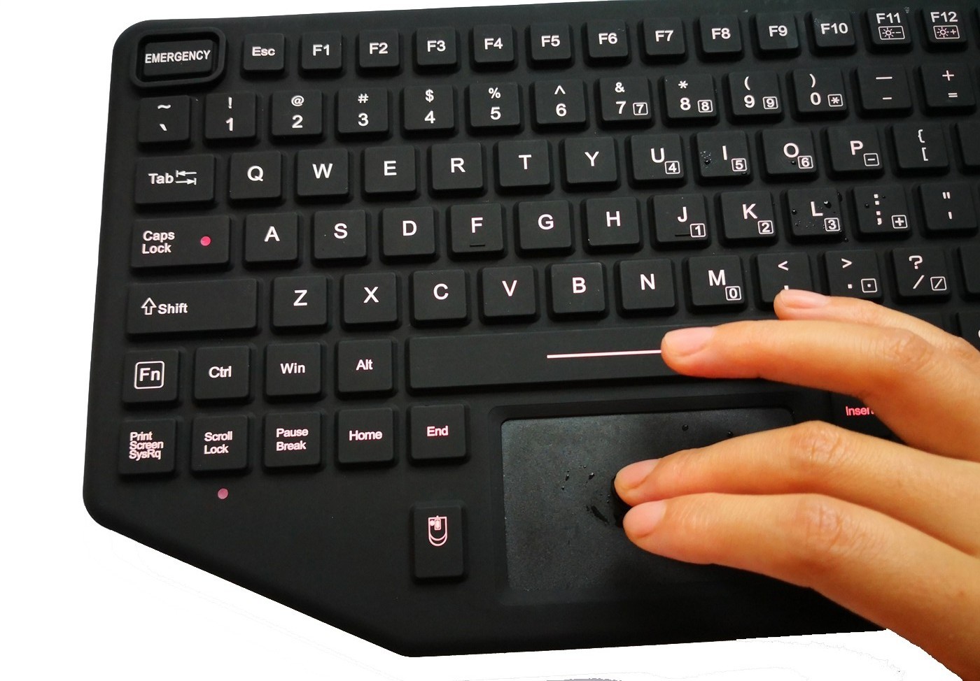 Military Style USB Rugged Keyboard with Touchpad & Silicone Mouse