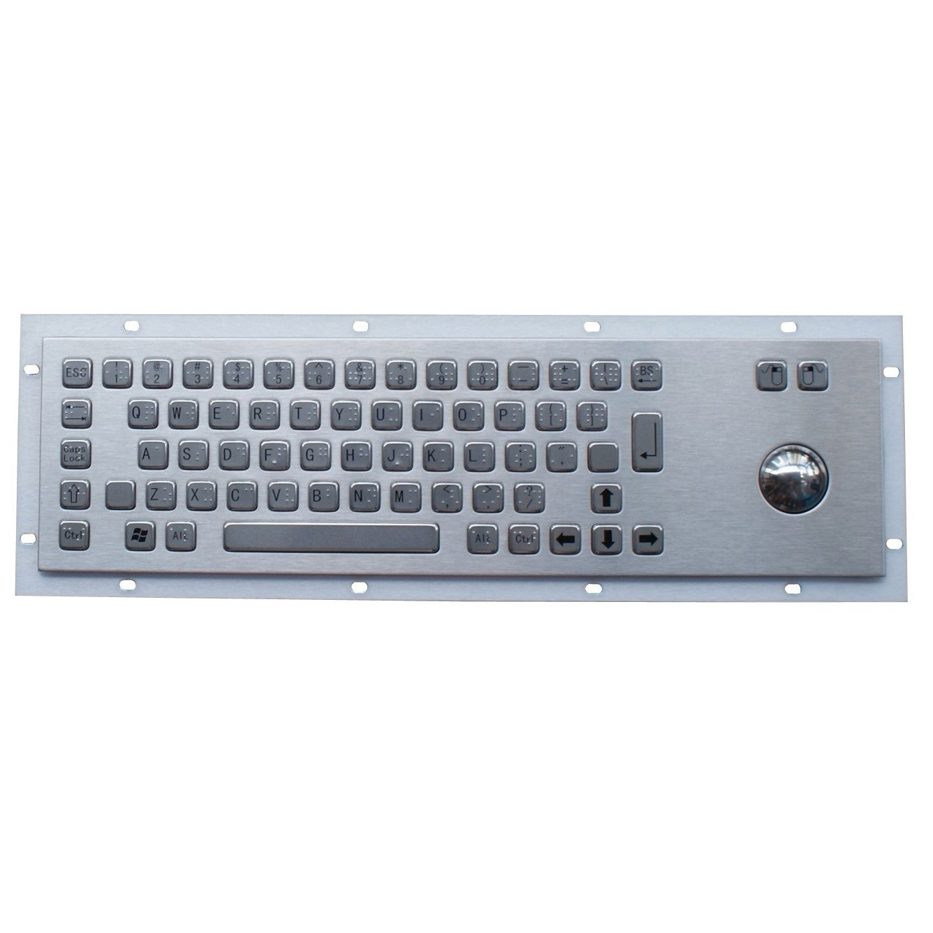 Spanish Braille Stainless Steel Panel Mount Industrial Keyboard With ...
