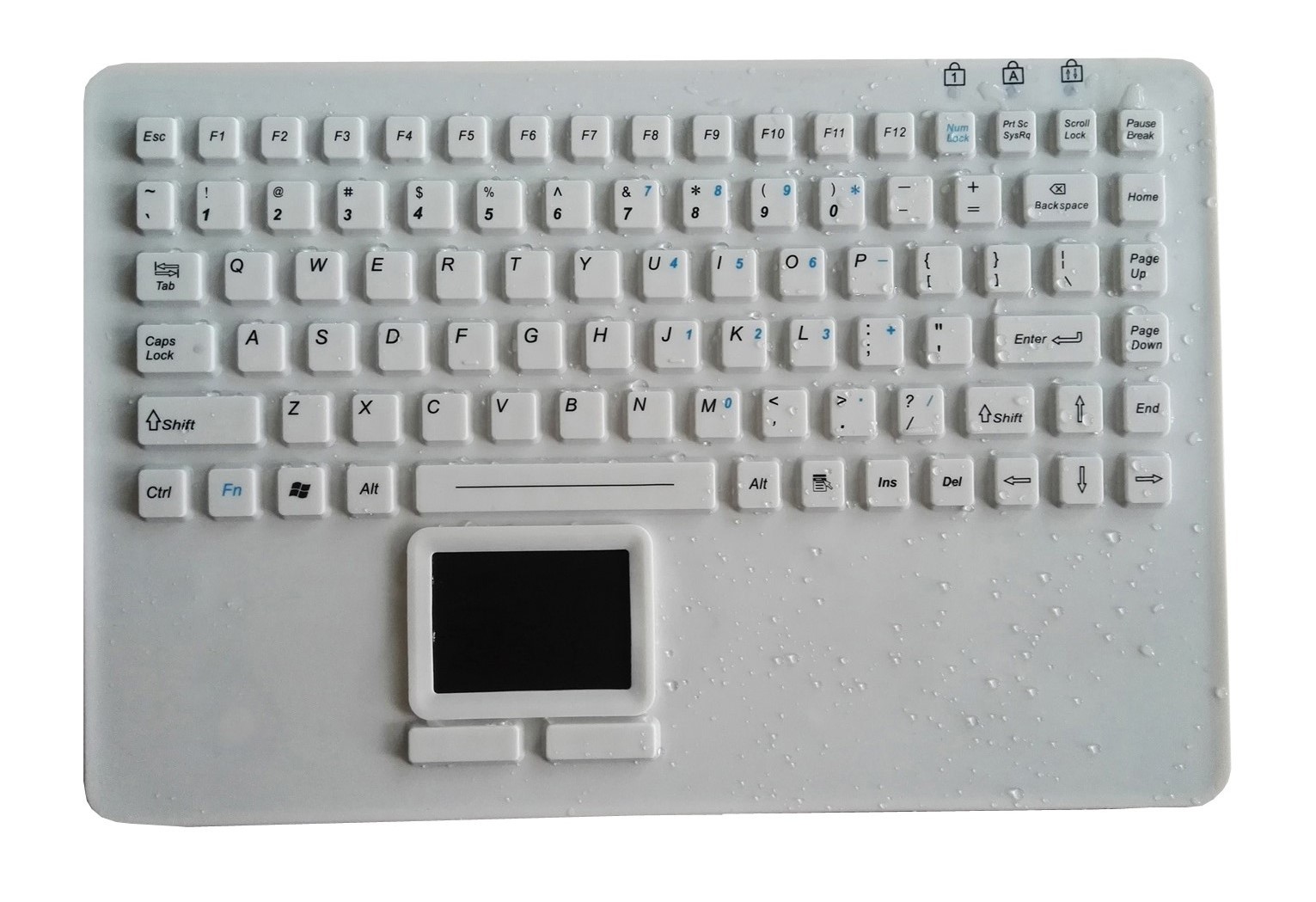 Laptop type washable silicone rubber medical keyboard with touchpad for ...
