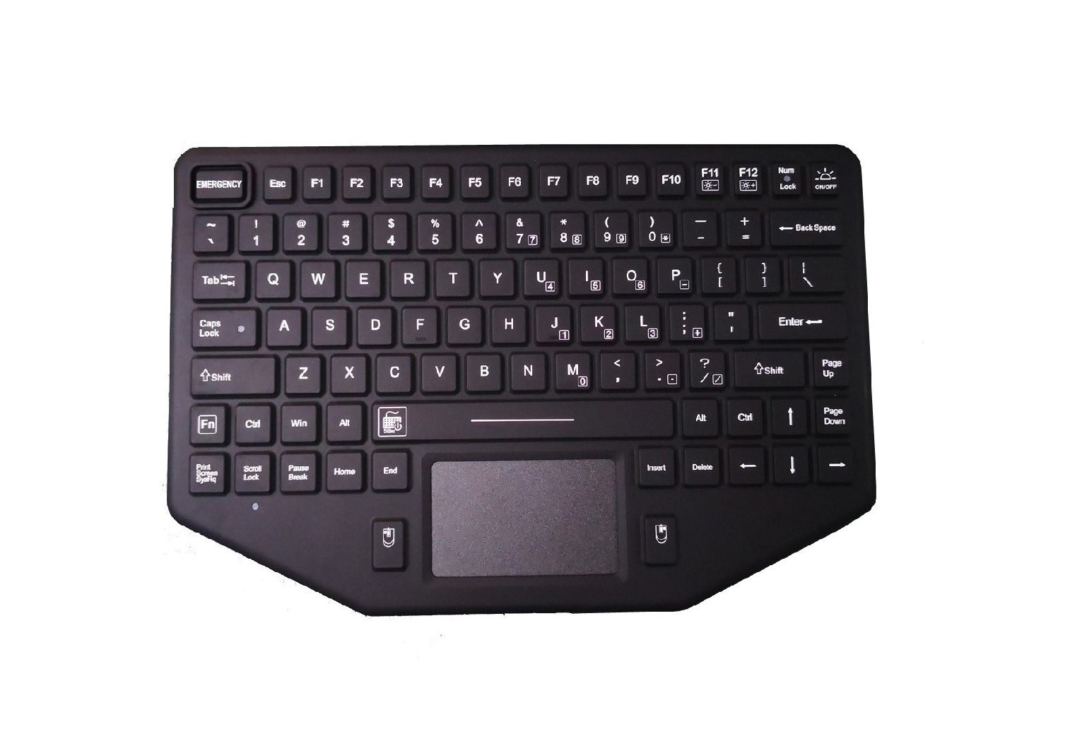 Panel mount silicone rubber industrial touchpad keyboard for mobile vehicle