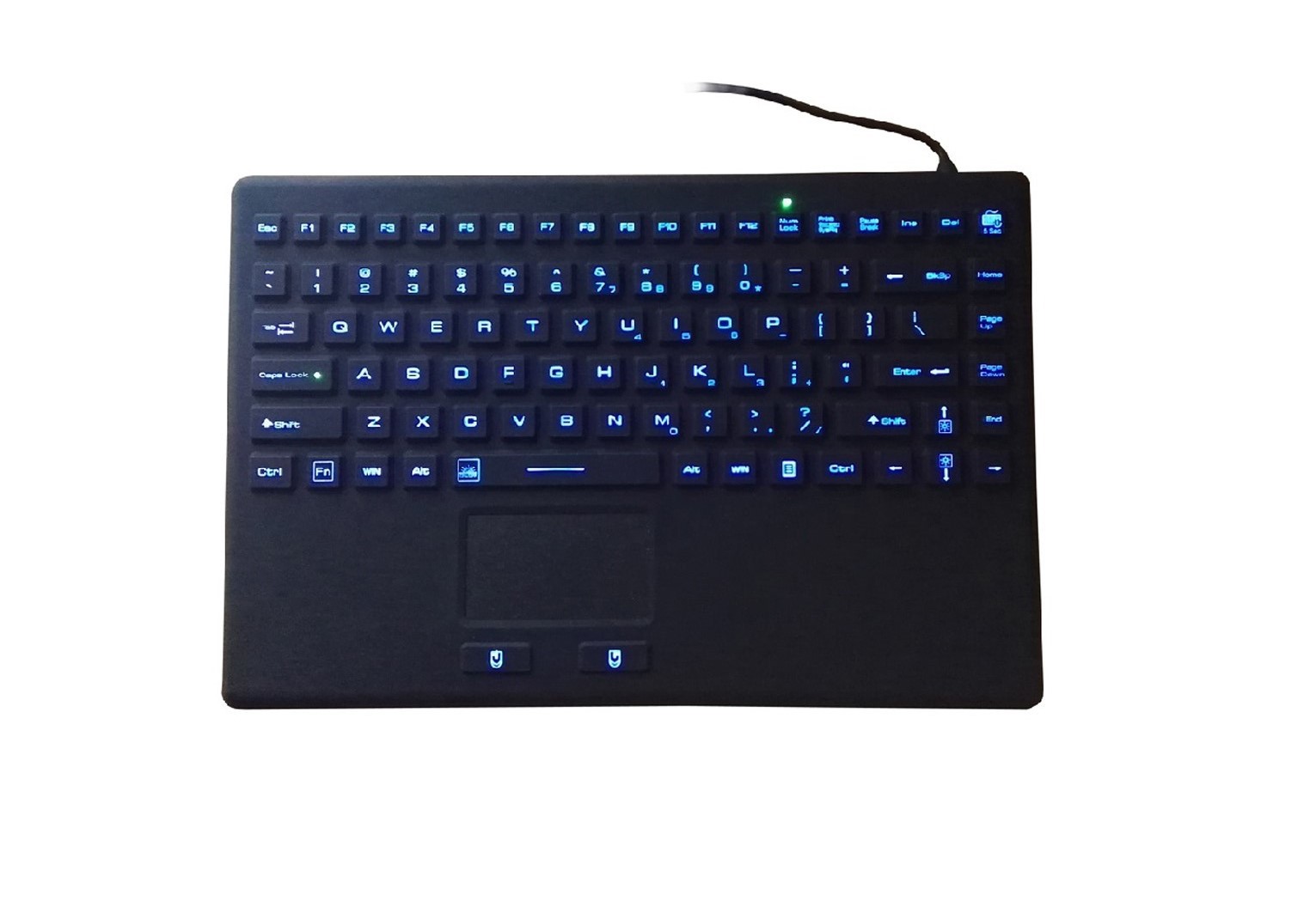 NVIS green backlight optional EMI military keyboard with touchpad for ...