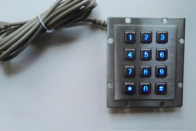 IP65 rear panel mounting vending machine keypad by backlit stainless ...