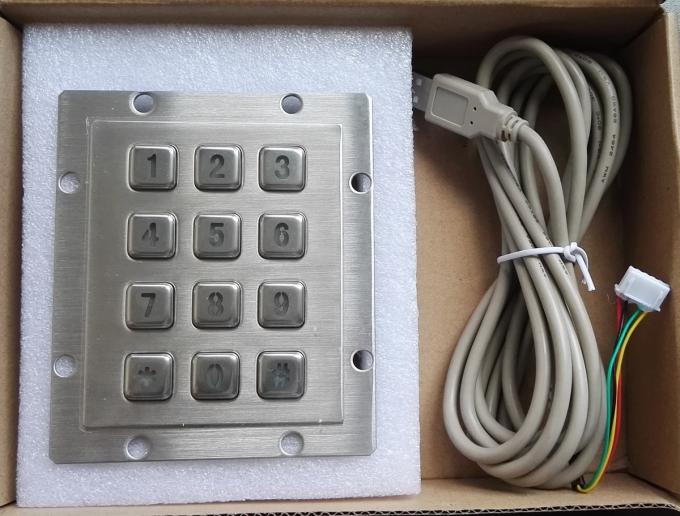 Explosion proof 12 keys industrial metal keypad customized blue backlit ...