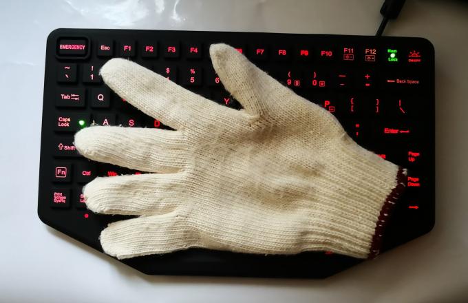 Red LED emergency military computer keyboard with enclosed touchpad for ...