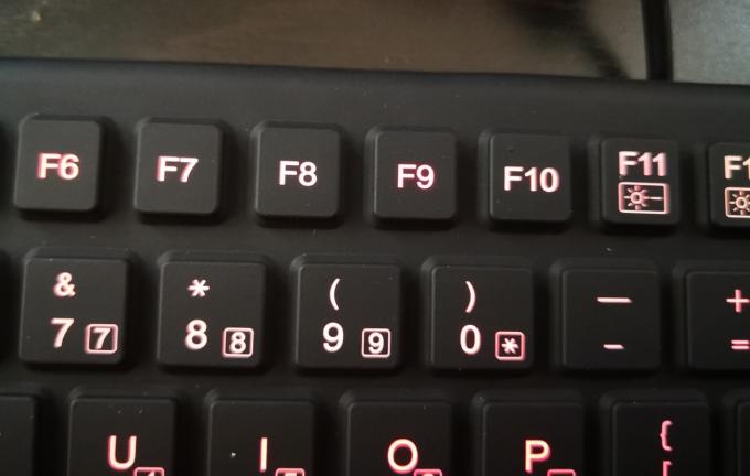 Red LED emergency military computer keyboard with enclosed touchpad for ...