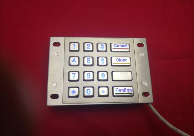 IP65 illuminated industrial metal keypad with numeric keypad and ...